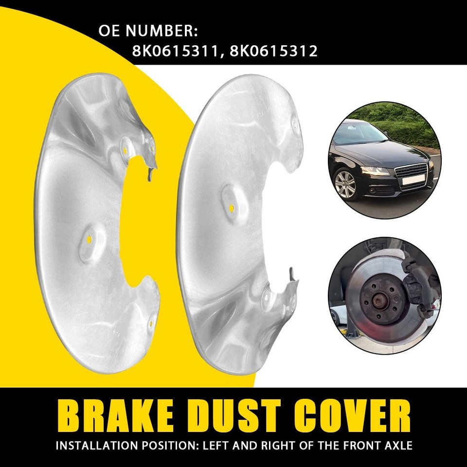 4x For AUDI A4 B8 A5 A6 C7 A7 Front L+R Brake Disc Dust Cover Back ...