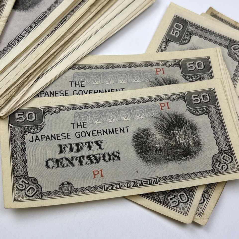 Japanese Government Fifty 50 Centavos WWII Invasion Banknote War ...