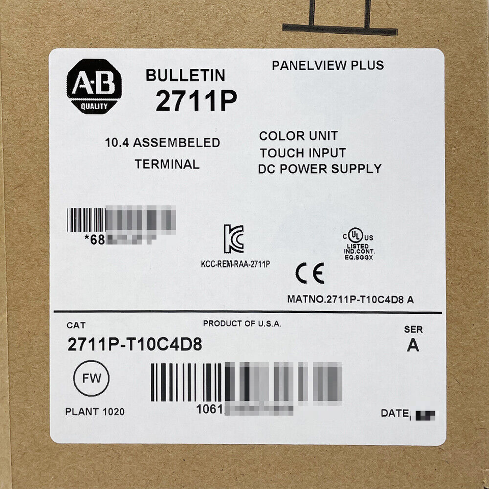 New Sealed Allen-Bradley 2711P-T10C4D8 PanelView Plus Terminal DC Power ...