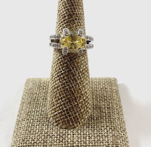 Victoria Wieck MEDA Ring, 925 Sterling, Light Yellow Faceted CZ ...