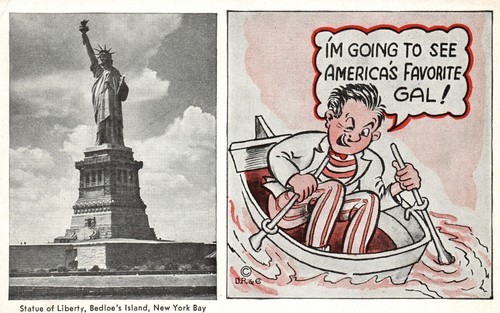 Vintage Postcard 1920's Statue of Liberty I'm Going To See America's ...