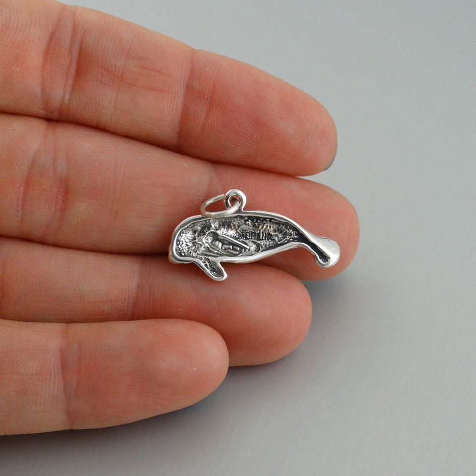 Manatee Charm Sterling Silver for Bracelet Large Aquatic Sea Cow ...