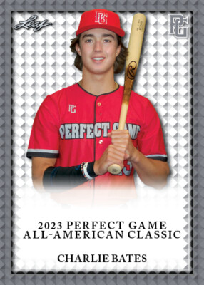Charlie Bates 2023 Leaf Perfect Game Nike AA Classic Aflac Game Day ...