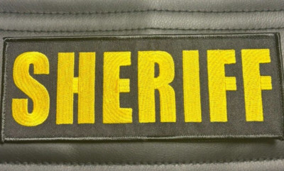 Large Sheriff Patch Hook Backing 8x3 Inch | eBay