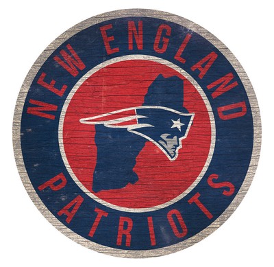 New England Patriots Sign Wood 12 Inch Round State Design | eBay