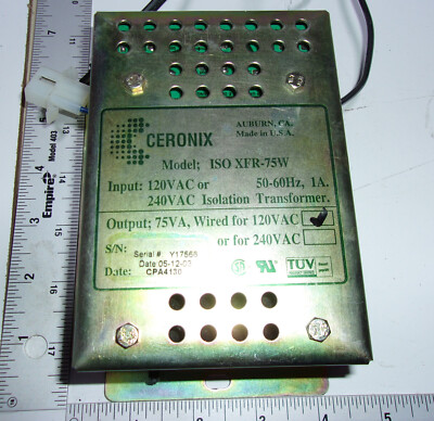 Ceronix Isolation Transformer 120 VAC ISO XFR-75W | eBay