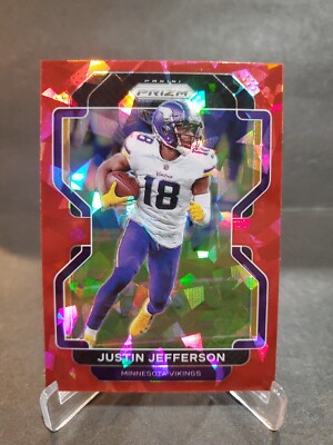 2021 Justin Jefferson Prizm Red Cracked Ice 🔥 Minnesota Vikings | eBay