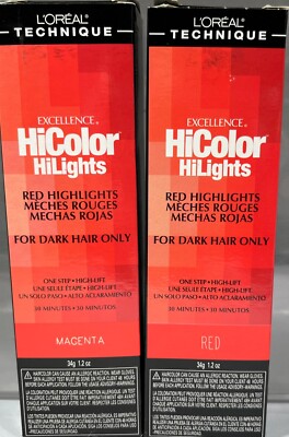 L'Oreal Technique HiColor Red HiLights Permanent Hair Color , 1.2 oz ...