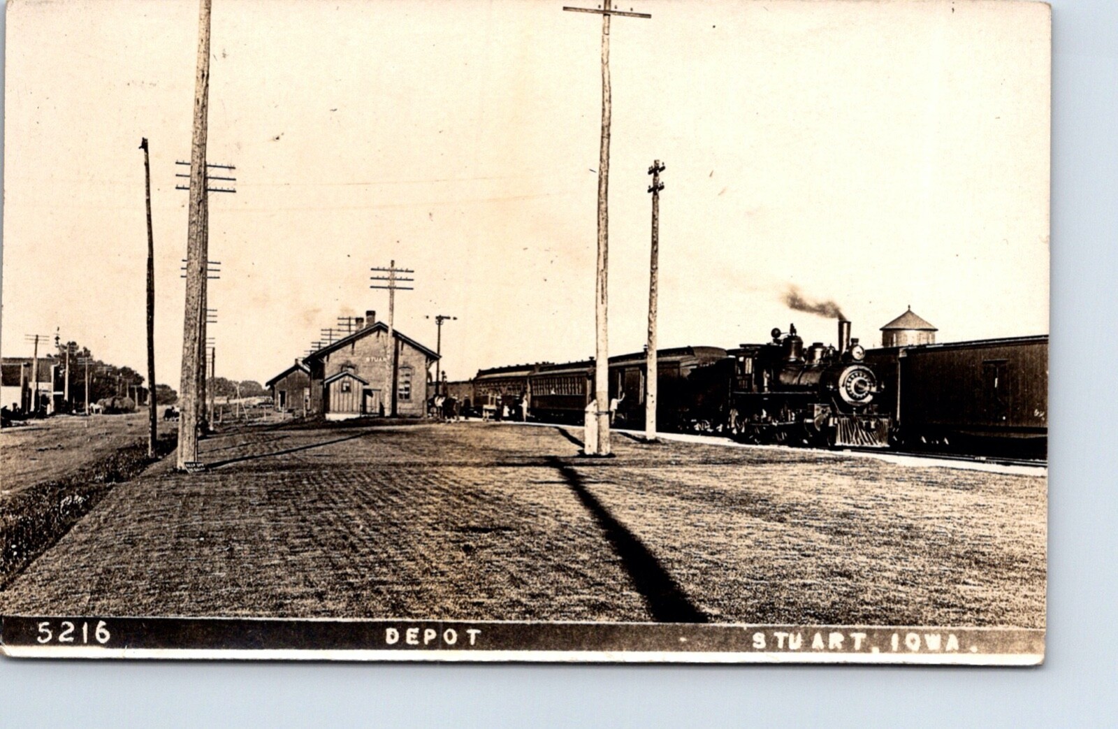 Real Photo Postcard Iowa Stuart Rock Island Railroad Depot Train in ...
