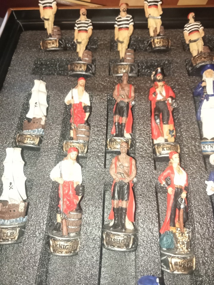 Regency Chess Company The Pirates Vs Navy Hand-Painted Themed Chess Set ...