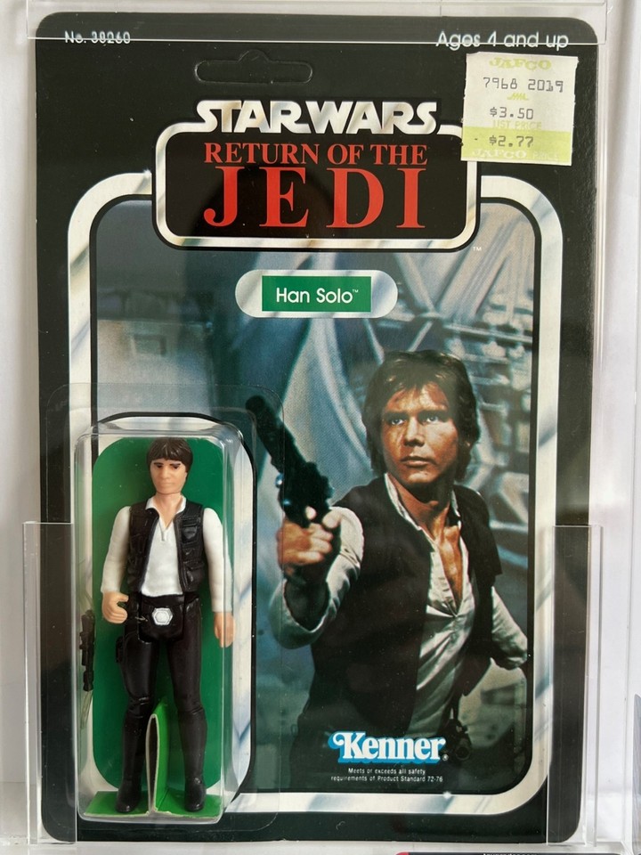 Star Wars Vintage Kenner 1983 Han Solo ROTJ 65 Back (UNPUNCHED) GRADED ...