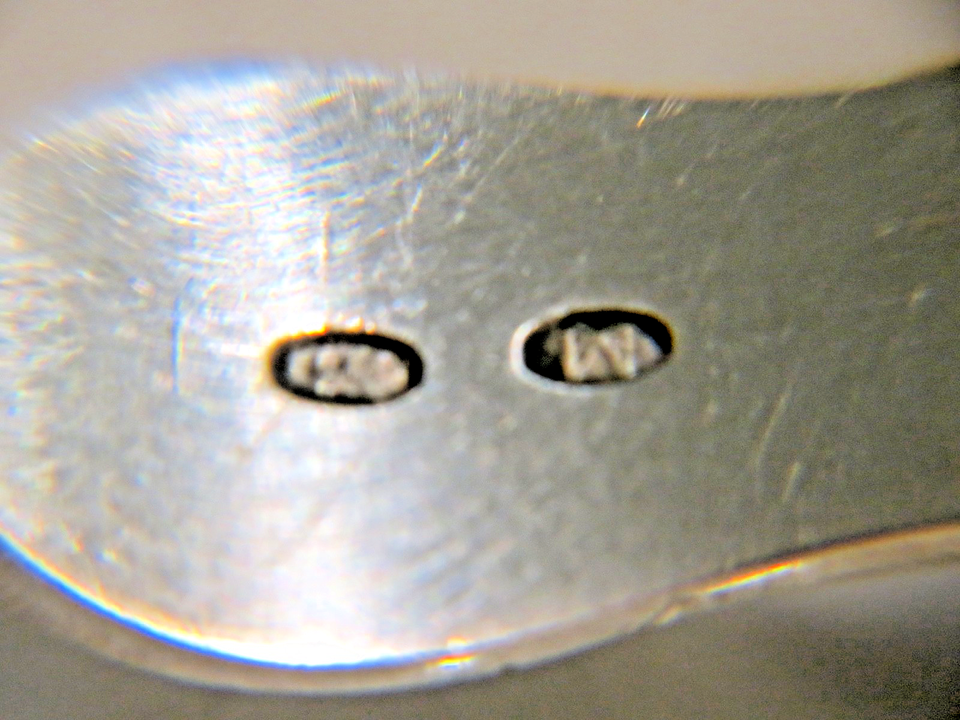 Danish 833 Silver Fish Server & Serving Spoon With Crown And Barley ...