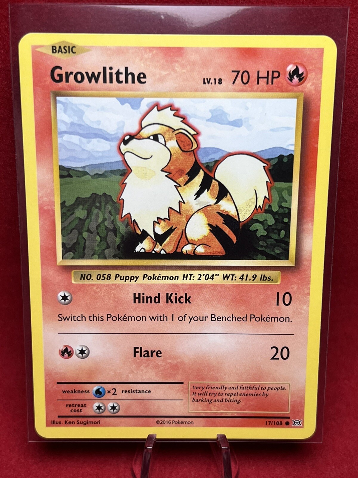 Growlithe Pokemon Card