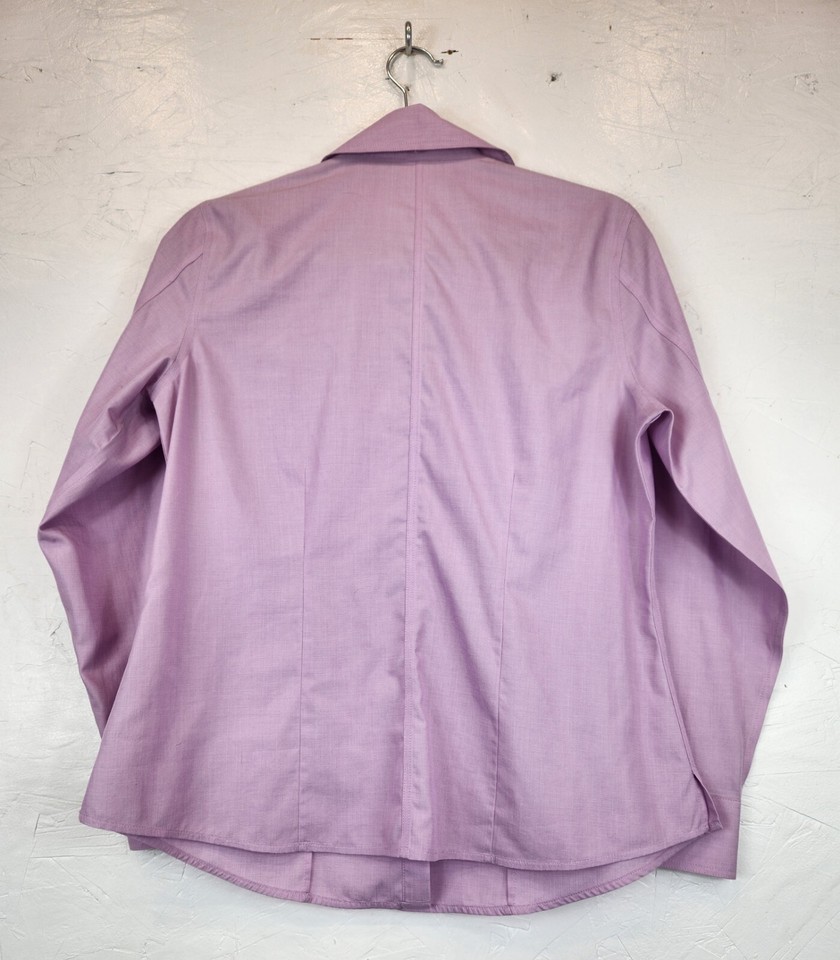 Coldwater Creek No Iron 100% Cotton Lavender Button-Up Shirt w/Epaulet ...