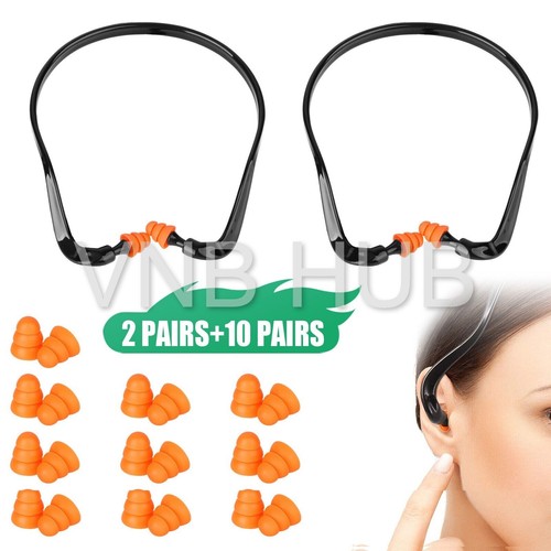10 Pairs Ear Plug Neck Band Noise Sound Protection Shooting Firing ...