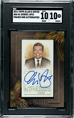 2016 GEORGE LOPEZ ALLEN AND GINTER FRAMED MINI AUTO SGC 10 MINT GEM | eBay