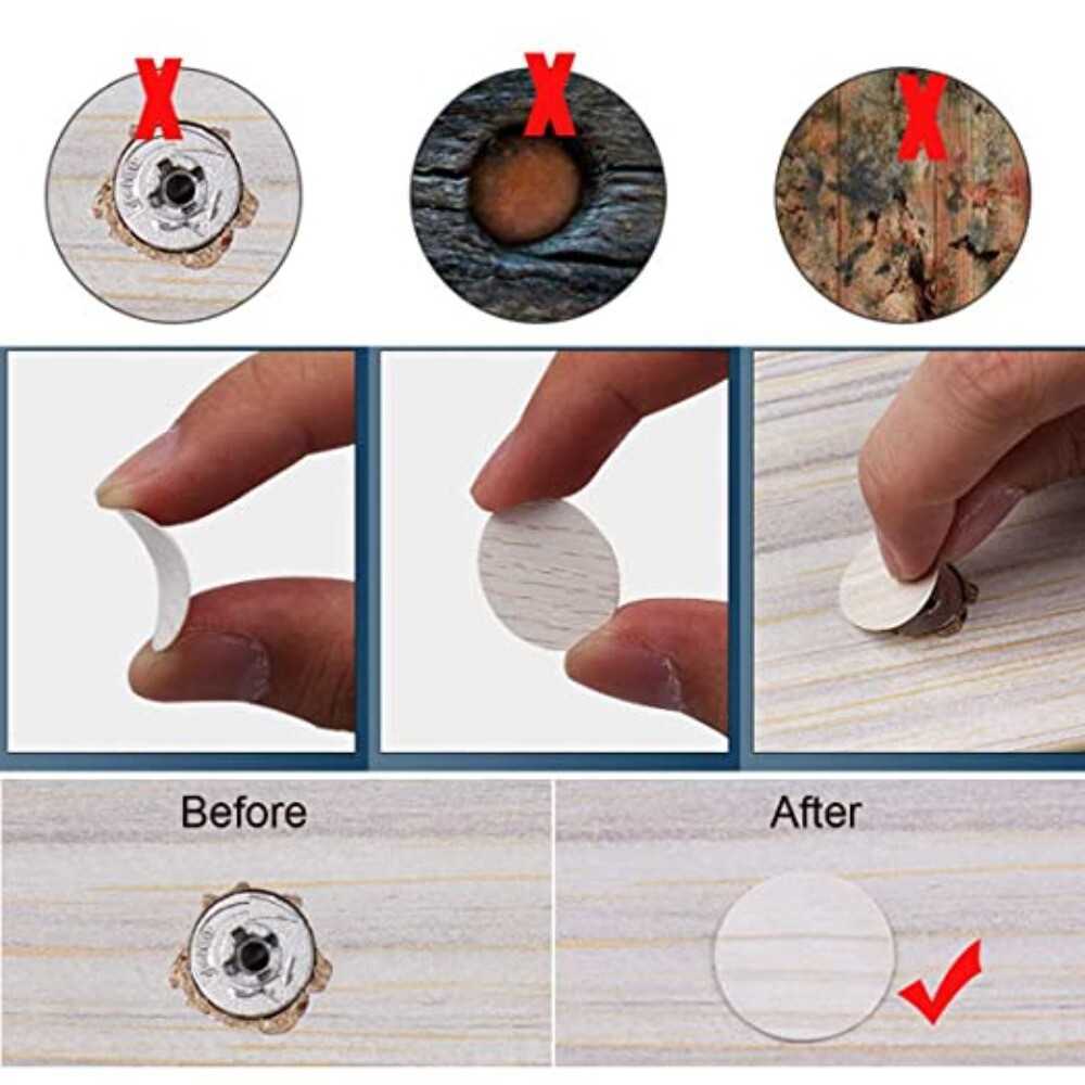 Covers 480pcs Self-Adhesive Screw Cap Hole Sticker Screw Hole Stickers ...