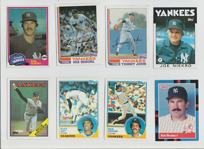 (8) 1981 1982 1983 TOPPS YANKEES SP RC LOT ($25) GUIDRY JOHN MAY NIEKRO ...