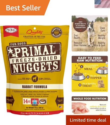 Primal Freeze Dried Dog Food Nuggets, Rabbit; Complete & Balanced Meal ...