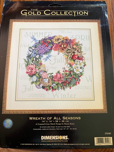 Dimensions Gold Collection Counted Cross Stitch Kit #35040 WREATH OF ...