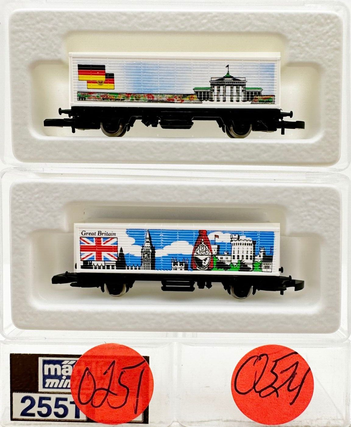 Marklin Z Scale M/M 0251 & 0524 2 COLLECTOR Container Cars Marklin Box ...