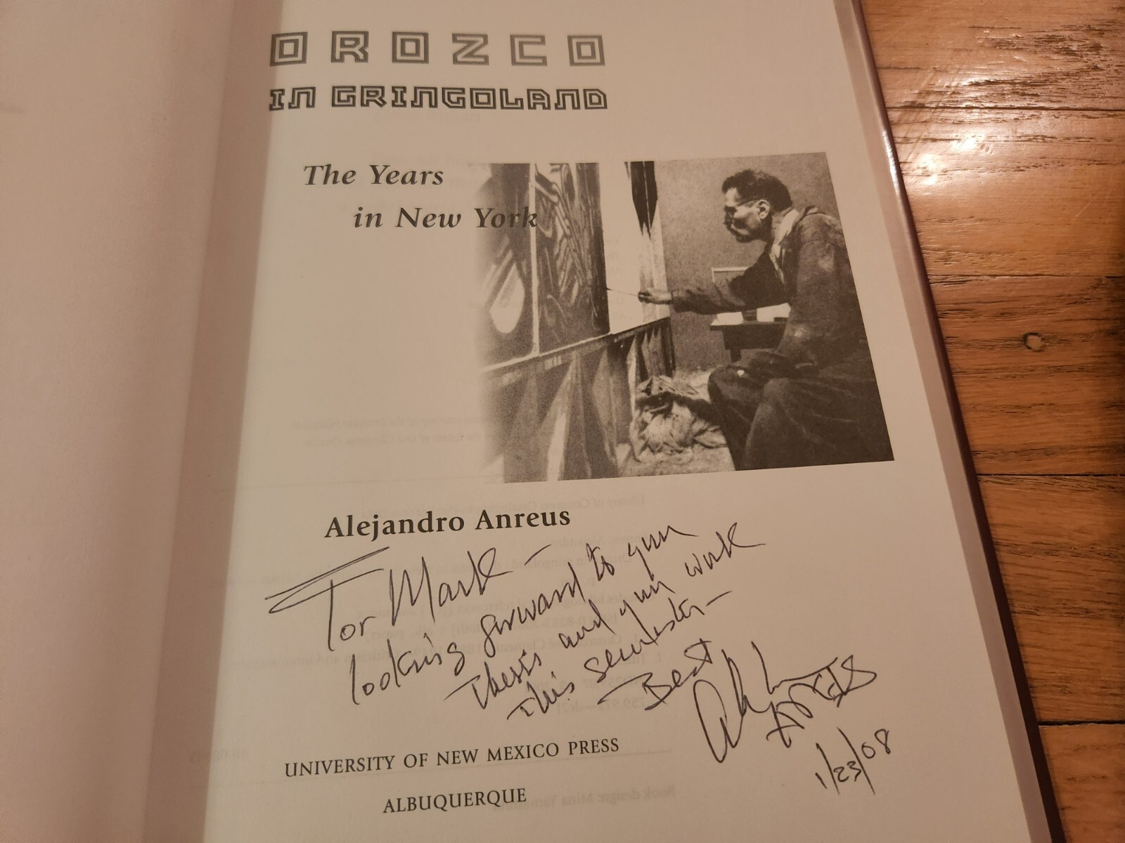 Alejandro Anreus SIGNED Orozco In Gringoland Years New York Muralist ...