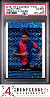 2024 LEAF COLLECTIVE PROMO LIGHT BLUE SHIMMER #LB4 LAMINE YAMAL POP 3 ...