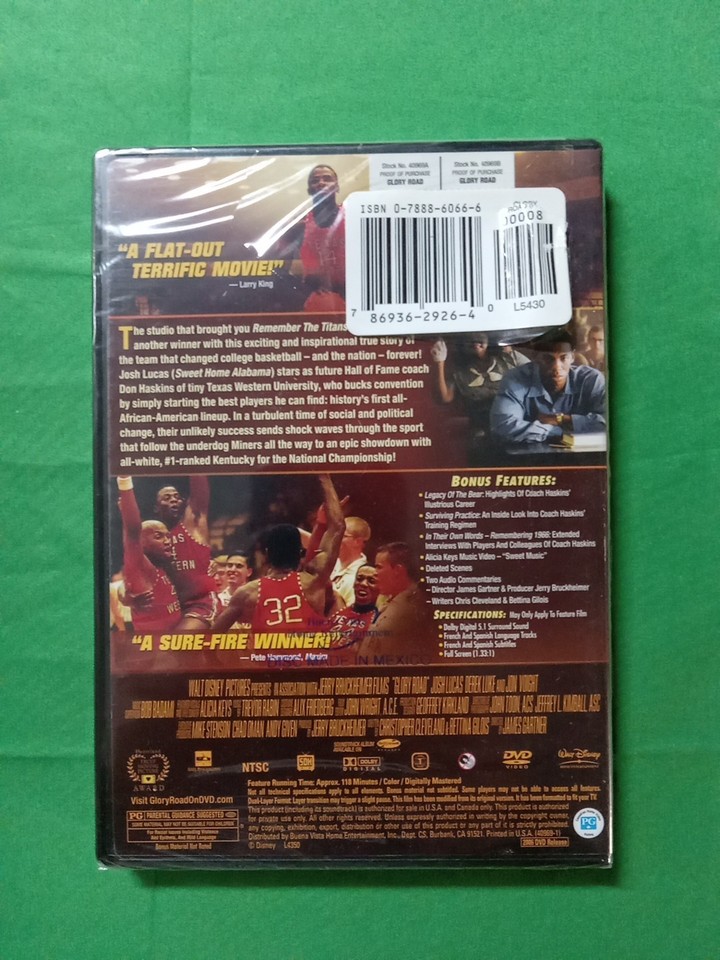 Glory Road (DVD, 2006, Full Frame) 786936292640| eBay