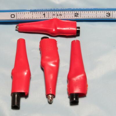 Mueller 63 (4pcs) Red Insulated Steel Alligator Clips Screw, Crimp 10 ...