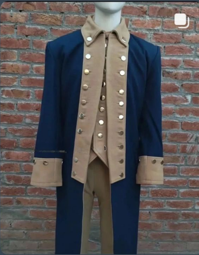 18th century Frock coat Blue Colonial Historical coat Revolutionary War ...