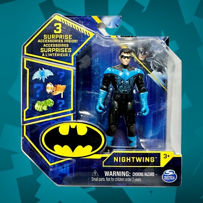 DC Comics Spin Master Batman 4 inch NIGHTWING Action Figure With 3 ...
