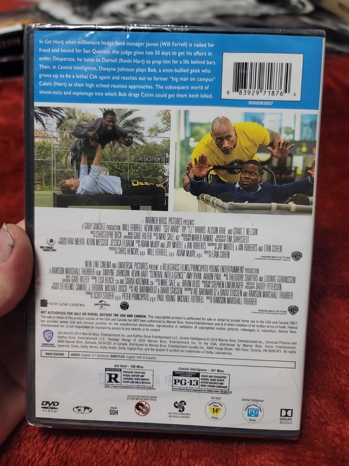 Kevin Hart 2 Film Collection Get Hard and Central Intelligence Comedies ...