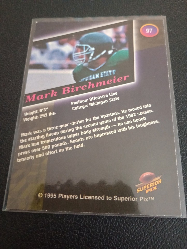 1995 Superior Pix Mark Birchmeier AUTOGRAPH Michigan State /4000 | eBay