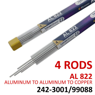 (4) Lucas-Milhaupt OE Brazing Rods AL822/99088 Aluminum to Aluminum to ...