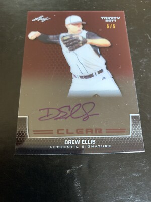 2017 Leaf Trinity Drew Ellis Diamondbacks Clear Auto SSP Red 5/5 | eBay