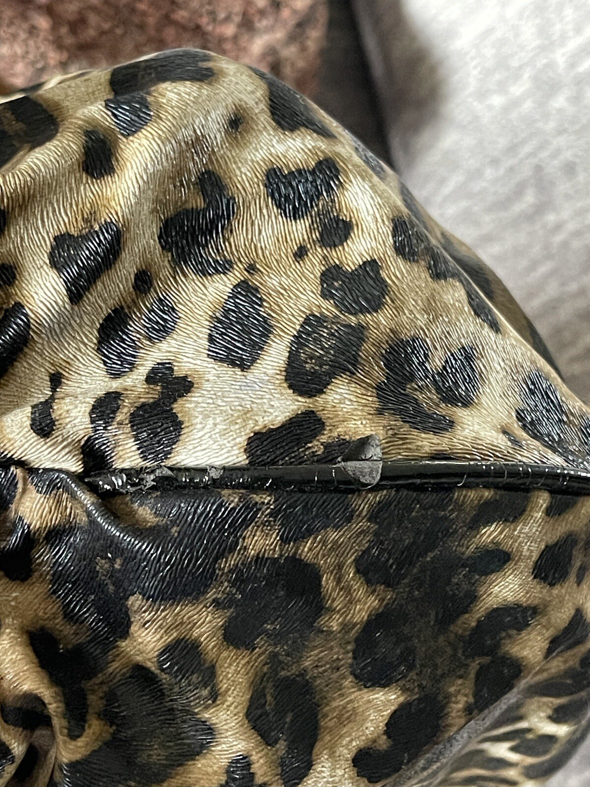 BIG BUDDHA Black Gold leopard Print Shoulder HANDBAG - Gem
