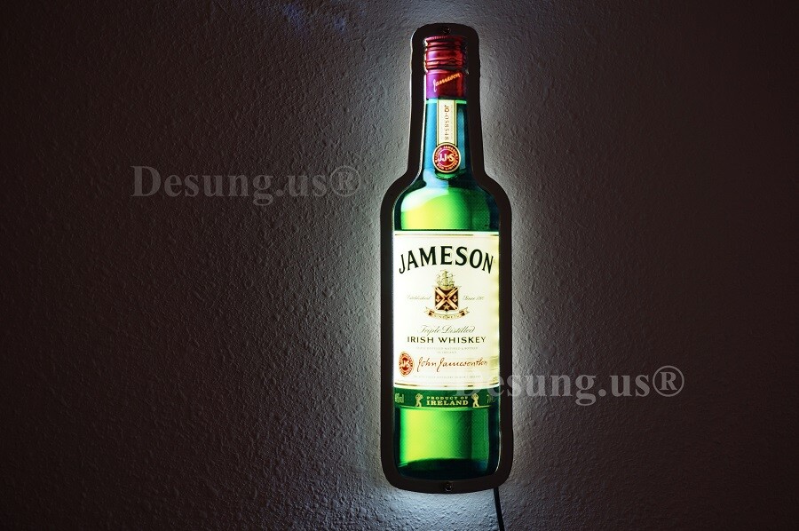 Jameson Irish Whiskey Bottle 2D LED 14" Neon Sign Lamp Light Nightlight ...