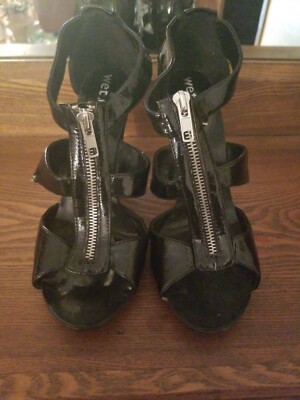 Wet Seal Black Zipper Front Heels Dressy - NEW - Size 8 | eBay