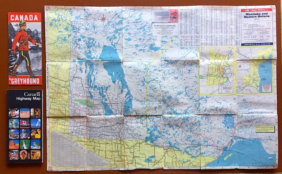 Vintage Road Maps, Travel Brochures for Canada—Manitoba, Saskatchewan ...