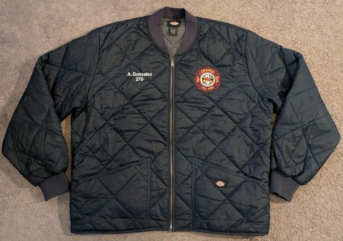 Dickies Diamond Quilted Orange CT Volunteer Fire Department Nylon ...