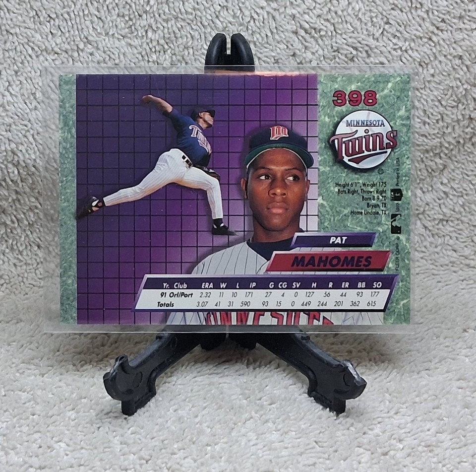 1992 Fleer Ultra PAT MAHOMES SR. Baseball Rookie Card Father of KC ...