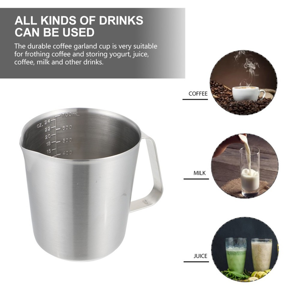 Multifunction Measuring Cup 700ml Stainless Steel Scale Cup for Coffee ...