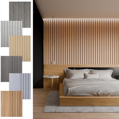 5x Wall Panel Light Oak Decorative Wooden Panelling 3D Effect Slatted ...