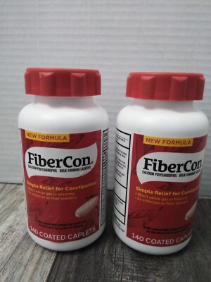 FiberCon Bulk Forming Laxative CONSTIPATION RELIEF 140 caps each (2pks ...