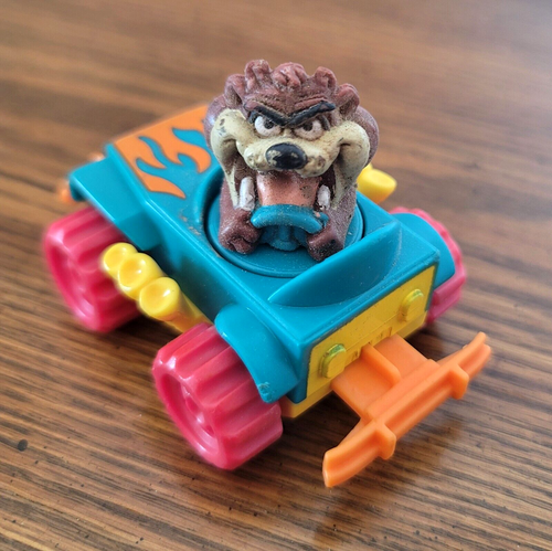 1992 McDonalds Tasmanian Devil Spinning Head Toy Car Happy Meal Warner ...