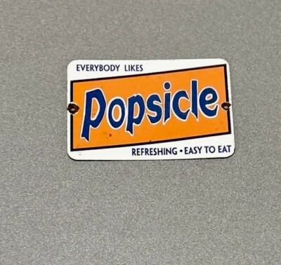 VINTAGE POPSICLE ICE CREAM PORCELAIN SIGN CAR GAS TRUCK GASOLINE OIL | eBay