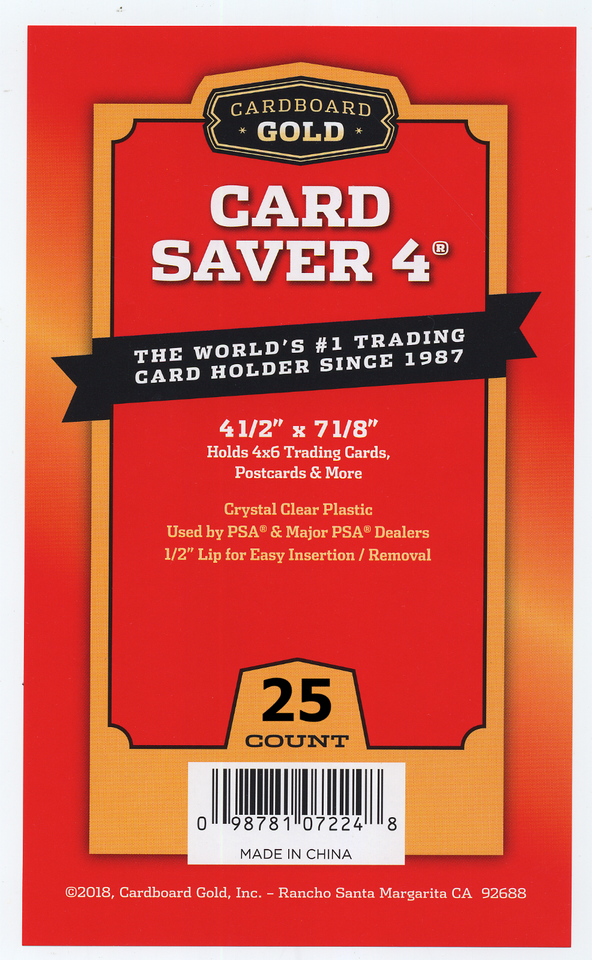 25 New Cardboard Gold Card Saver 4 Semi Rigid For PSA BGS Grading ...