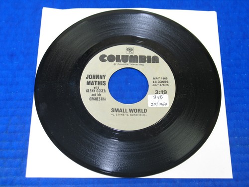 Johnny Mathis - Small World / A Certain Smile - 60s Pop 45 VG+ VINYL ...