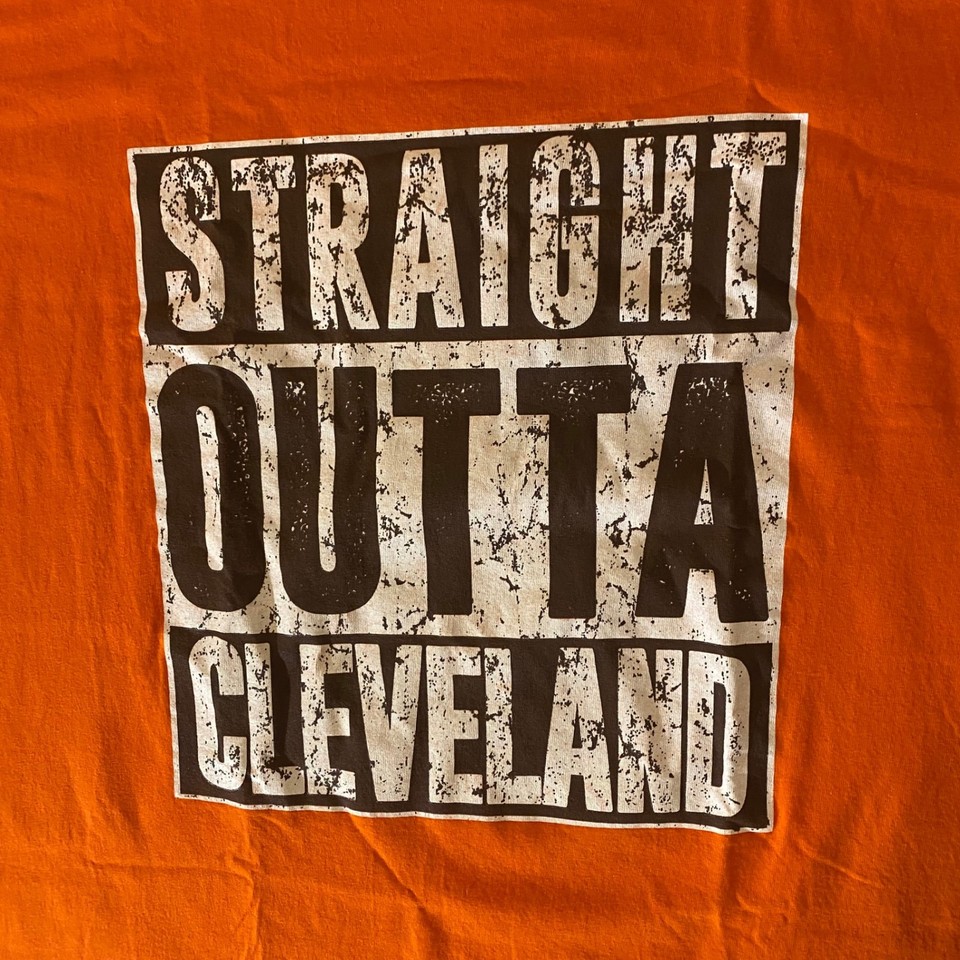 Street Talk Tees T-Shirt Mens L Orange Straight Outta Cleveland Bitch ...