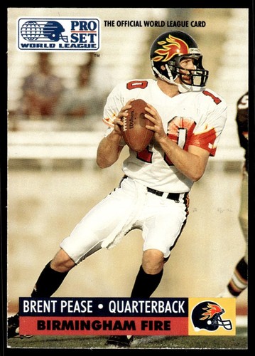 1991 Pro Set WLAF World Bowl Combo Brent Pease Birmingham Fire #8 | eBay